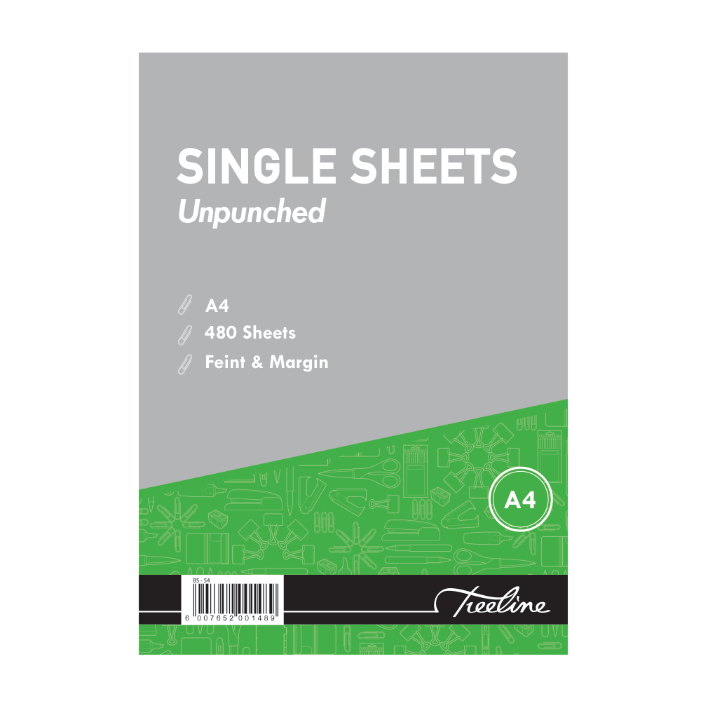 Ruled Paper Single sheet - Unpunched 1 Ream Feint & Margin 58 gsm ...