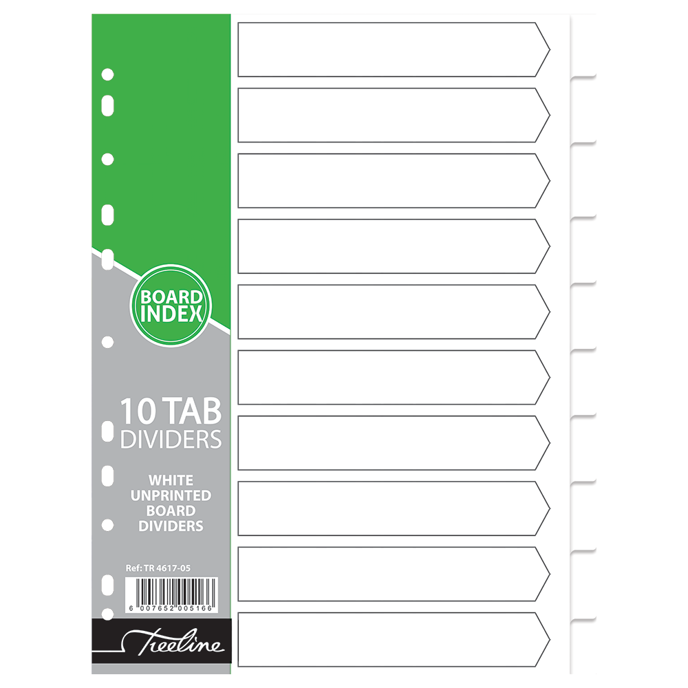 Dividers A4 Board 160gm 10 Tab White - City Stationers | Shop for ...