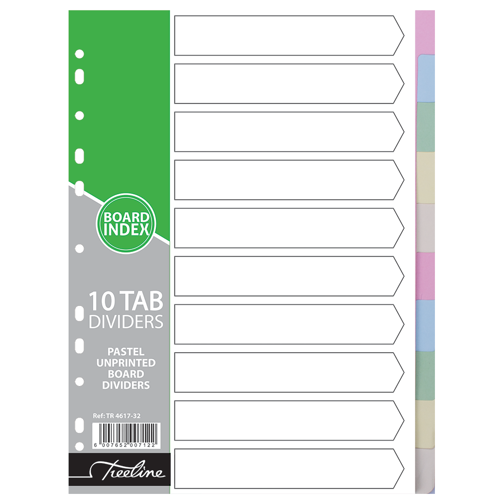 Dividers A4 Board 160gm 10 Tab Pastel Assorted - City Stationers | Shop ...