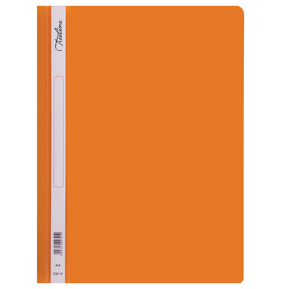 Quotation Folders Clear Front and Colour Orange with White Side Strip ...
