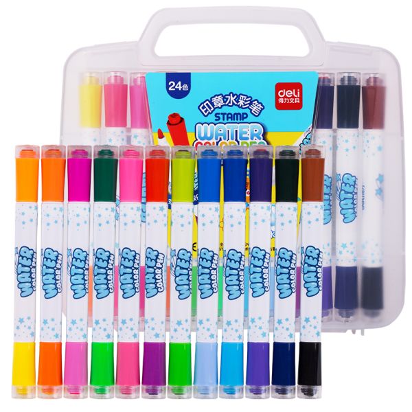Water Color Pen with Stamp 24 Colors Dual Tip - City Stationers | Shop ...
