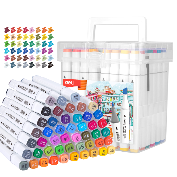 Sketch Marker chisel & Bullet Tip 48 Colors (Water Based) - City ...