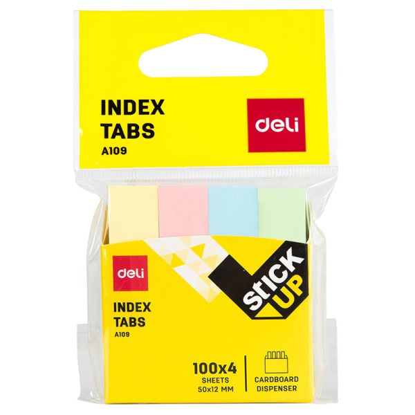 Index Tabs, 4x100 Sheets, 50x12mm Paper Tab - City Stationers | Shop ...