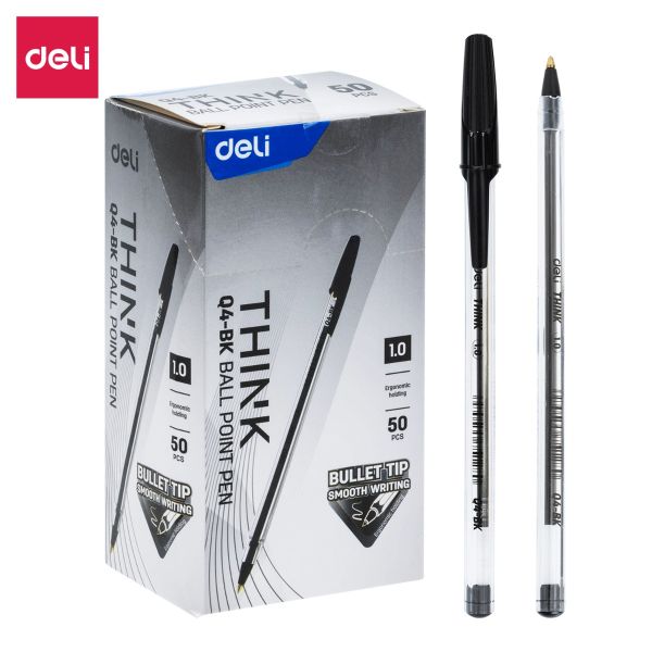 THINK Ballpoint Pen Clear Barrel 1mm Black 50pcs/Box - City Stationers ...