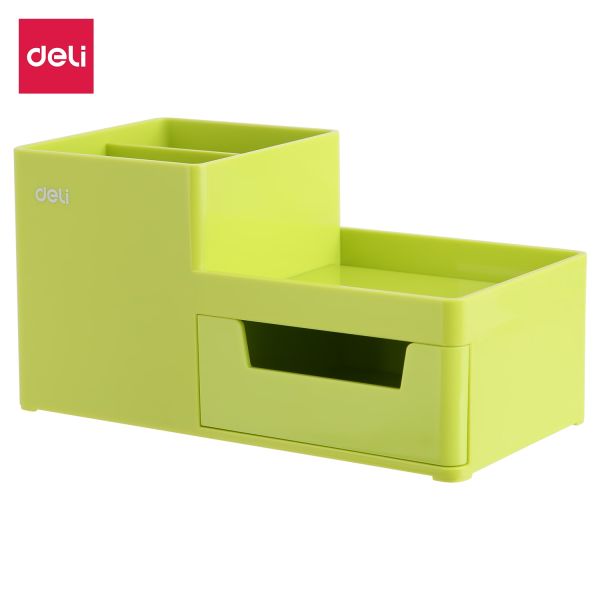 Desk Organizer 1 Drawer 3 Compartment 175x90x92mm PVC Green - City ...